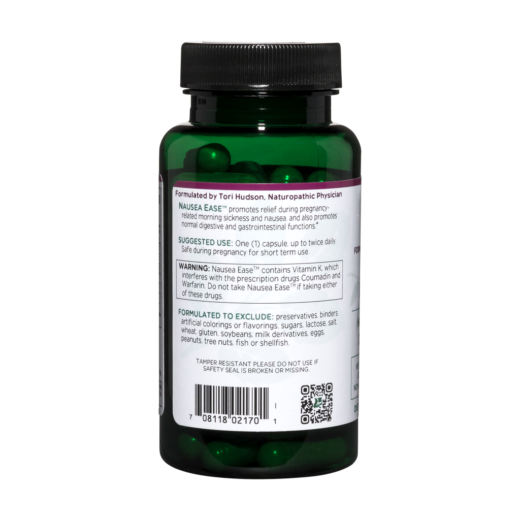 Nausea Ease™ - 60 capsules - Vitanica | Natural Health Care for Women