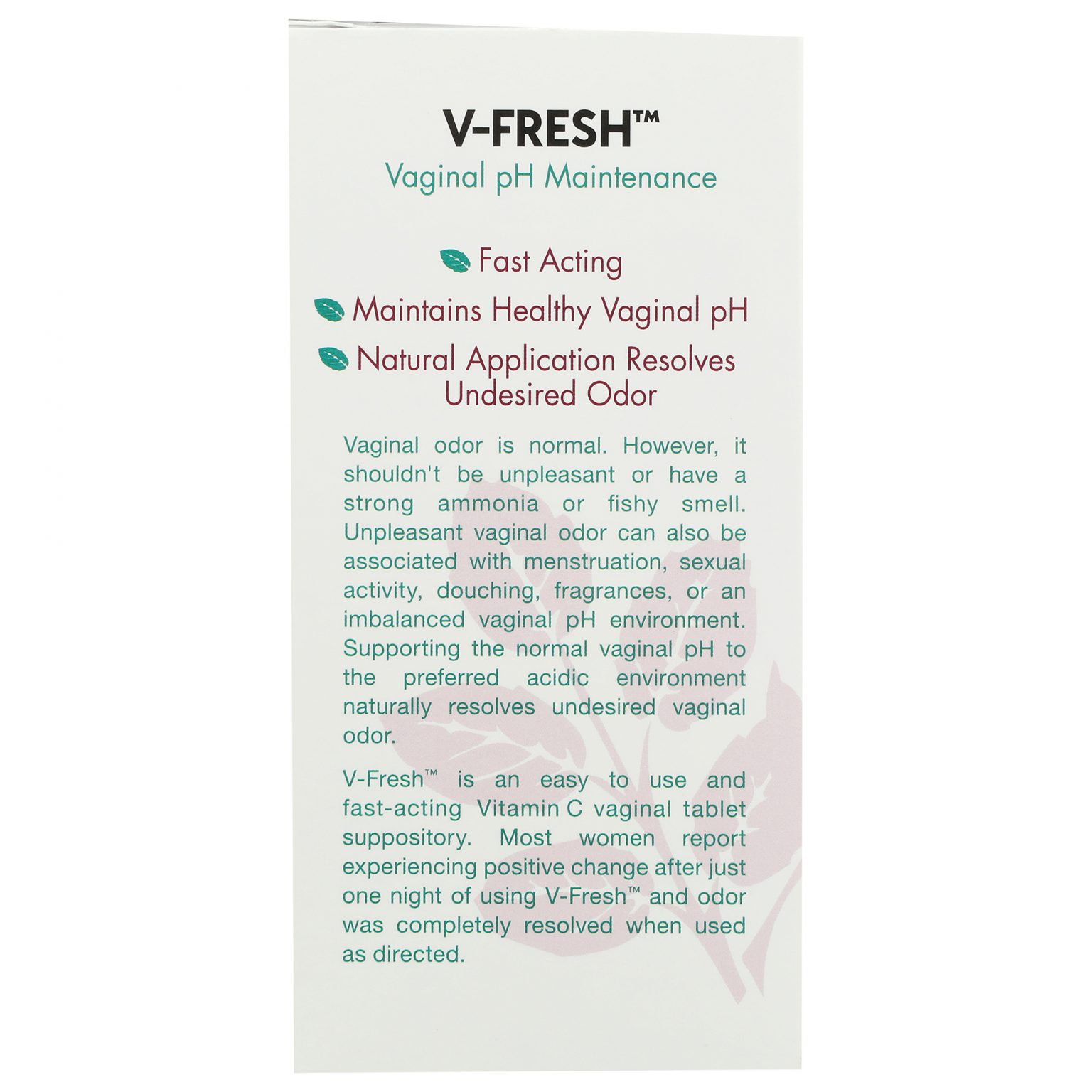 V-Fresh® - 6 suppository tablets - Vitanica | Natural Health Care for Women